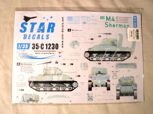 1/35 Star Decals US Army M4 Sherman D-Day & France # 35-C 1230 | eBay