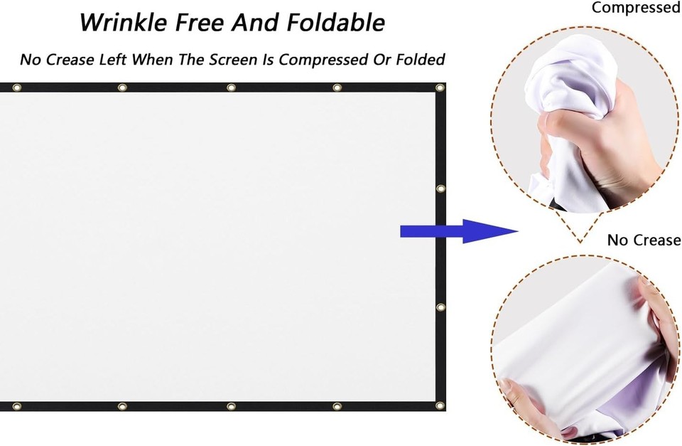 Anti-Crease 120-Inch Portable Projector Screen - 16:9 for Home Theaters ...