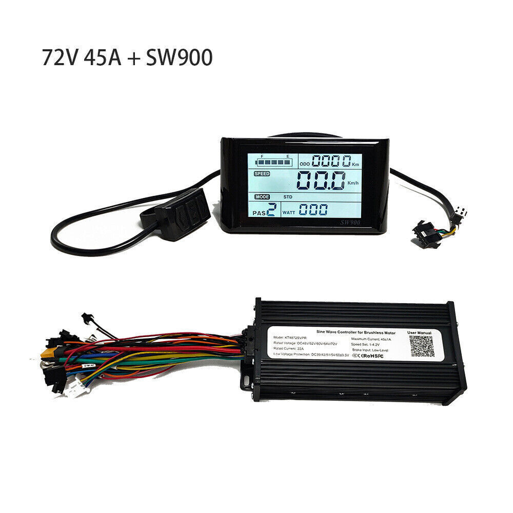 48-72V 1500-3000W 45A 3-Mode Sine Wave Controller SW900/UKC1 Display ...