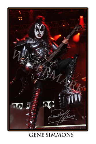 Gene Simmons signed 12x18 inch photograph poster- Top Quality KISS ...