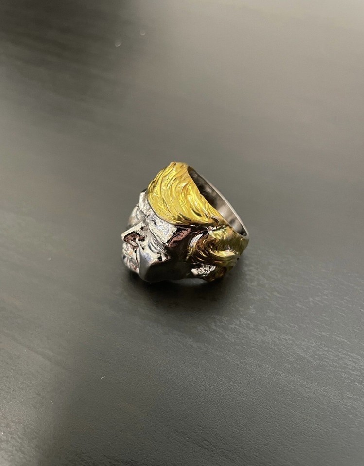 Donald Trump Ring Size 10 NEW Steel Silver Gold Hair Mens President ...
