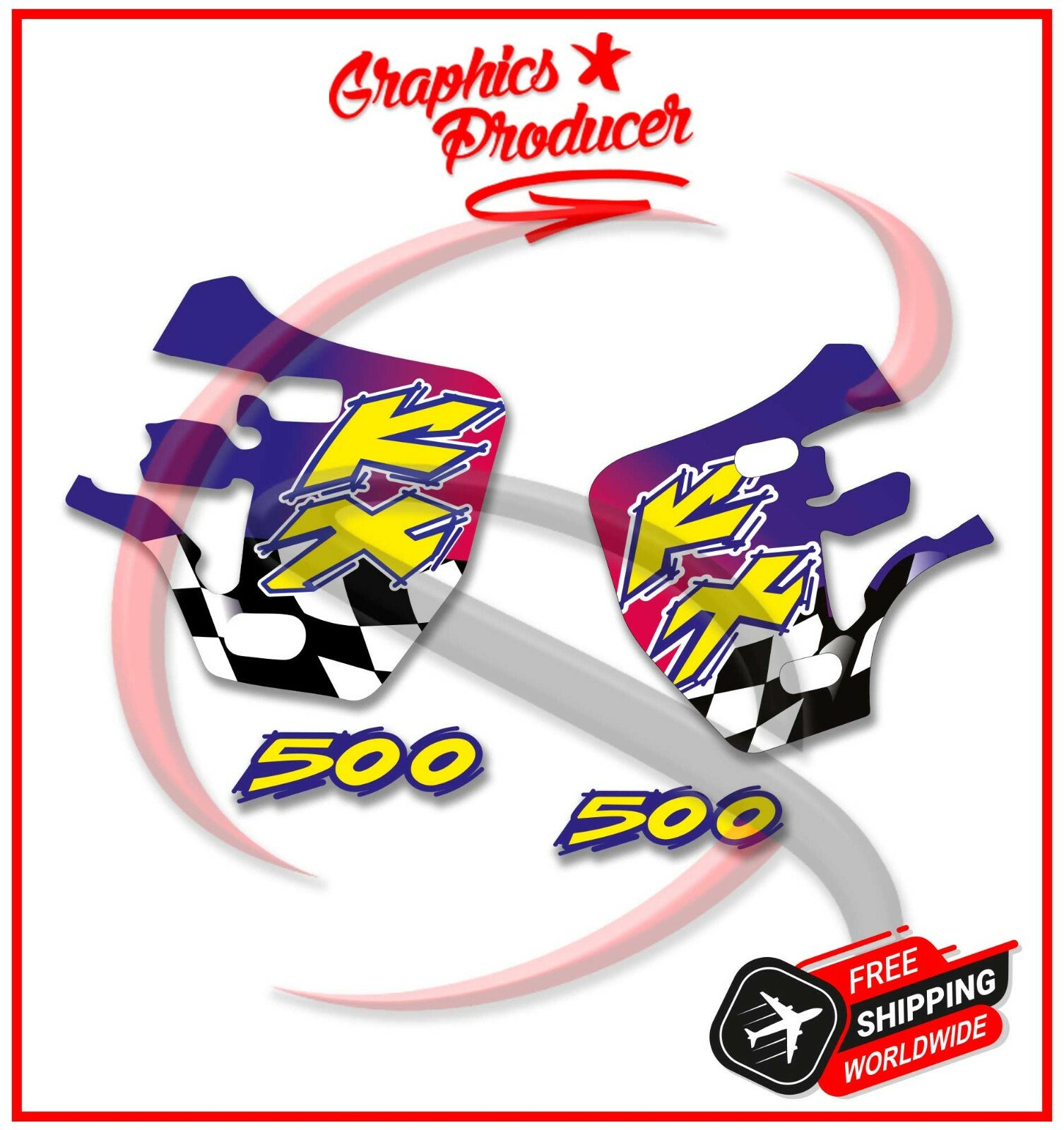 Kawasaki KX500 Graphics Stickers Kit Decals Fits Kx500 88-98 Model ...