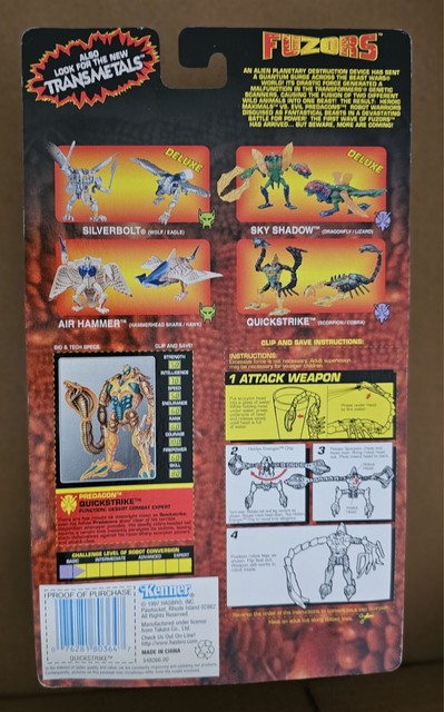 Kenner Transformers Beast Wars Fuzor Predacon Quickstrike Action Figure ...