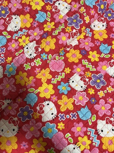 Yes Hello Kitty Quilted Fabric Heisei Retro de | eBay