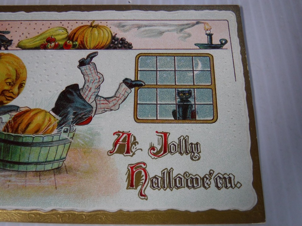 ANTIQUE GOTTSCHALK PUB HALLOWEEN POSTCARD GERMANY #2097 UNPOSTED ...