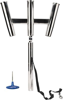 Heavy Duty Triple Rod Holder Stainless Trident Outrigger Stylish Rod ...