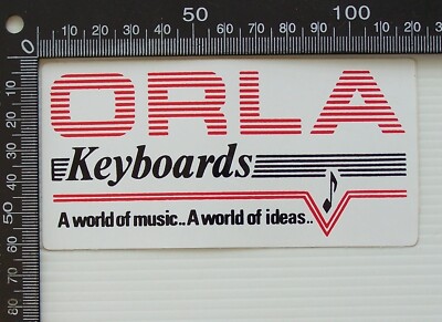 VINTAGE ORLA KEYBOARDS MUSIC SHOP RETAIL ADVERTISING PROMO STICKER ...