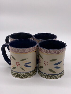 4x Temptations By Tara OLD WORLD VIVID BLUE Coffee Mug / Tea Cup Temp ...