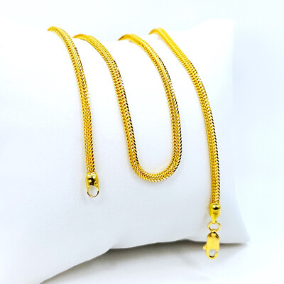 22K Solid Yellow Gold Franco Chain Necklace 22 in 2mm Genuine ...