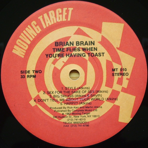 Brian Brain, Time Flies When You're Having Toast, (LP, Album), NM or M ...