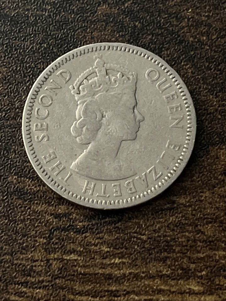 1955 British Caribbean Territories Eastern Group 25 Cents Actual Coin ...