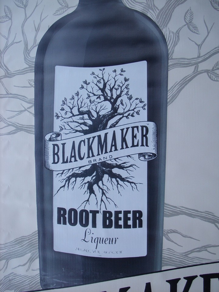 BLACKMAKER ROOTBEER LIQUEUR - PROMO VINYL CANVAS WALL BANNER 60 x 35 ...