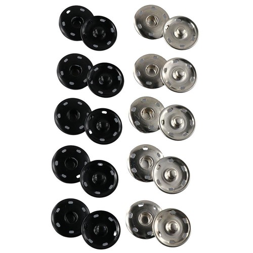 24 Sets Black Dia Snaps Buttons 25mm Fastener Buttons Press Studs ...