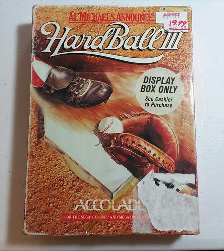 Hardball III Al Michaels Announces (Sega Genesis) Hardball 3 W/ Display ...
