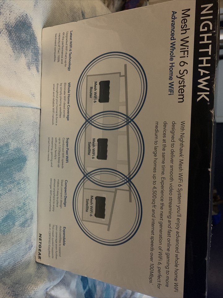 SEALED NetGear Nighthawk Mesh WiFi 6 Whole Home System AX1500 MK6W ...