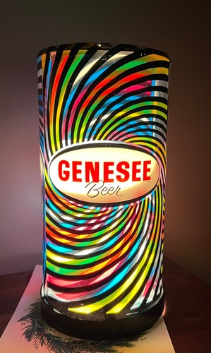 VTG Rare GENESEE Beer PSYCHEDELIC Heat Spinner MOTION Bar Light Sign ...