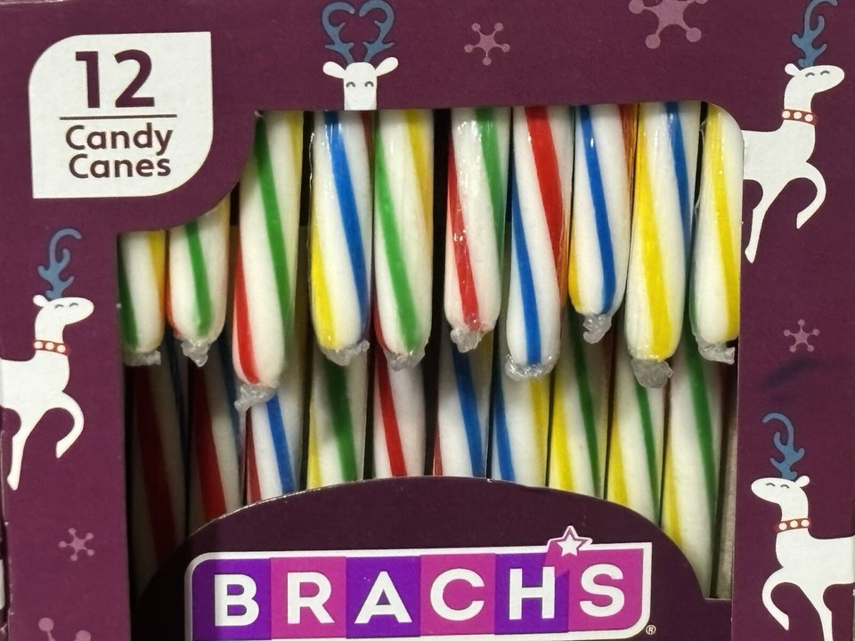 Brachs Cherry Candy Canes Christmas 5.3 OZ 12 Canes Lot of 2 Packs NEW | eBay