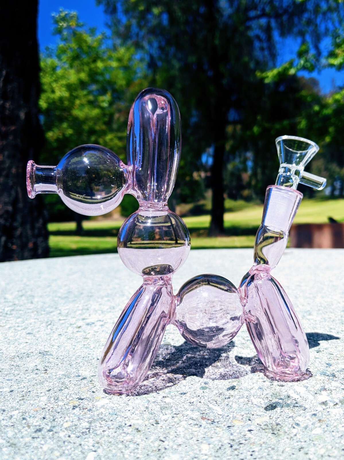 7" Pink Balloon Doggy Bong Premium Quality Tobacco Smoking Water Pipe ...