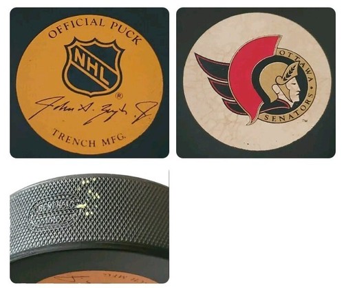 READ! OTTAWA SENATORS NHL VINTAGE GAME PUCK JOHN A. ZIEGLER TRENCH GT ...