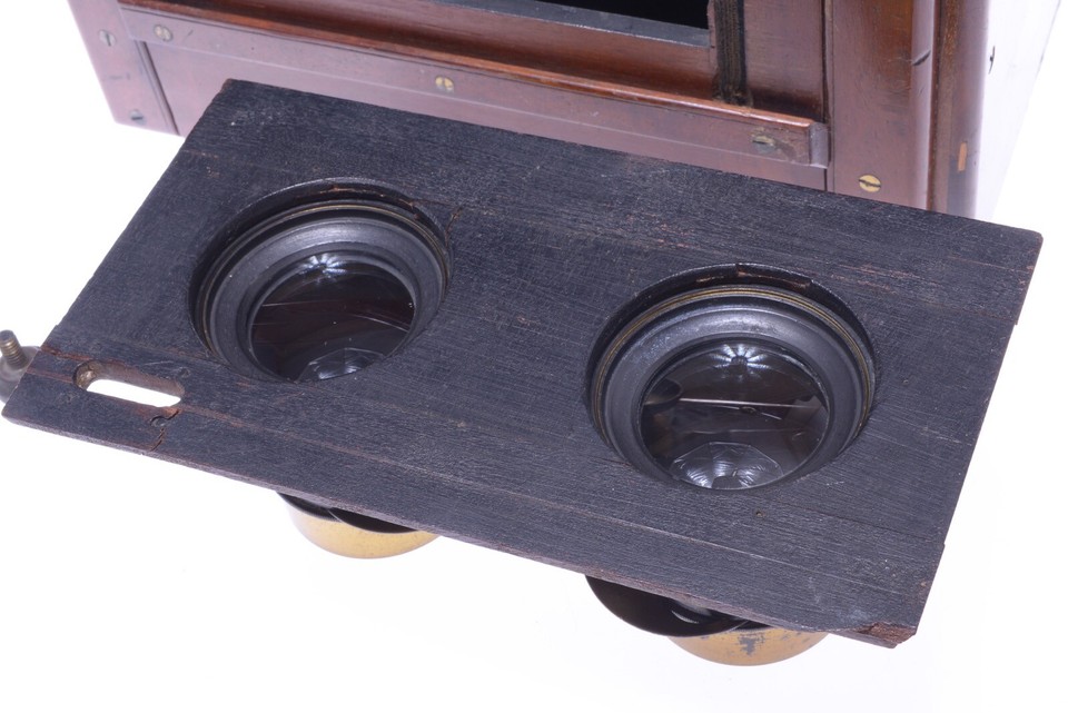 MEAGHER TAILBOARD 4¾×6½”, 12X16.5CM STEREO CAMERA W/ DALLMEYER MENISCUS ...