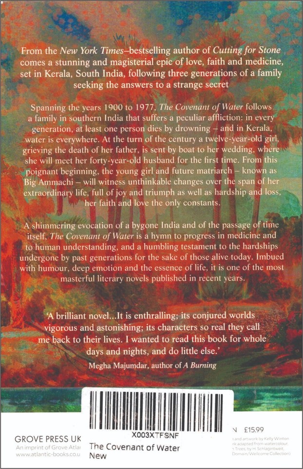 THE COVENANT OF WATER, A NOVEL BY ABRAHAM VERGHESE | eBay