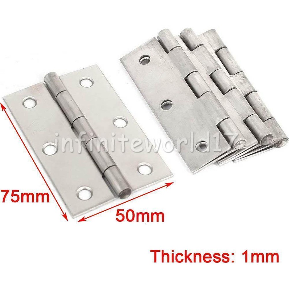 10pcs Silver Internal Door Hinges 3inch 75*50mm Stainless Steel UK ...