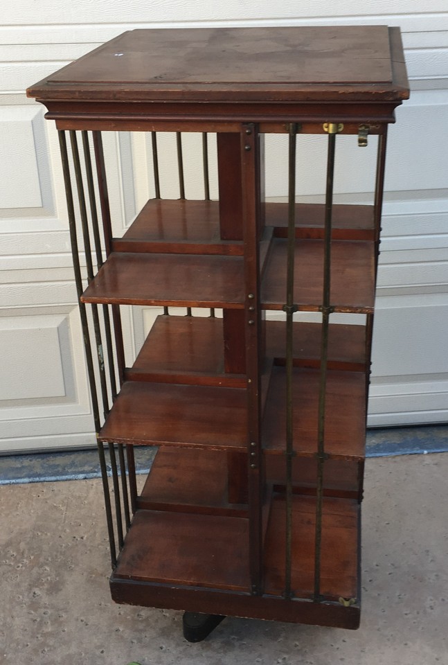 Danner Spinning Revolving Bookcase 1876 Walnut RARE Square Rotating ...
