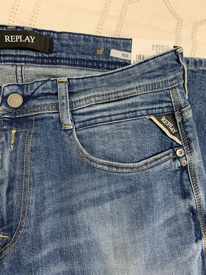 Replay Men's Rob Straight Tapered Jeans W30 L34 RRP £145 | eBay UK
