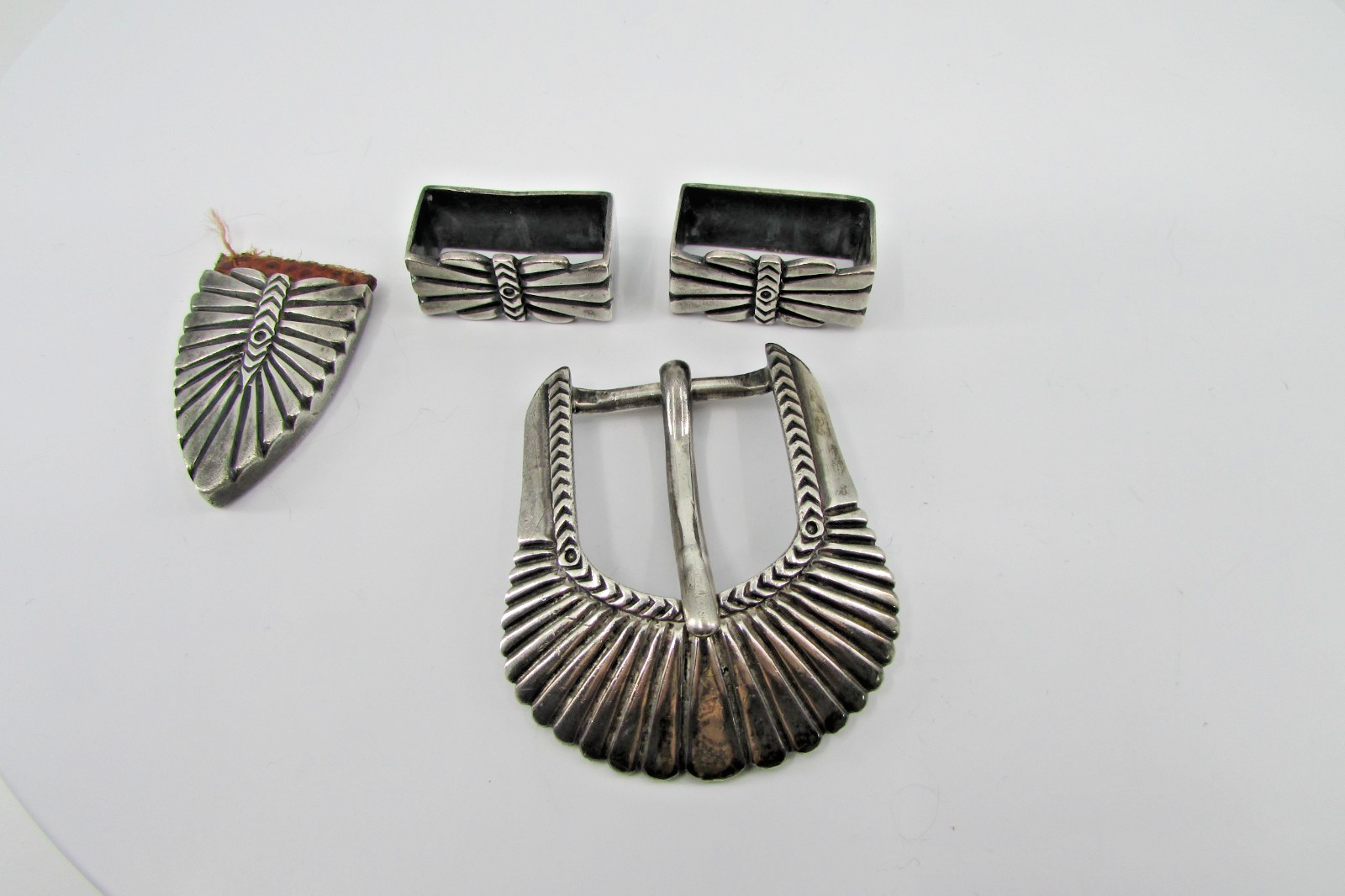 VTG Signed RDM Randall Moore Sterling Silver 4 Pc Ranger Belt Buckle ...