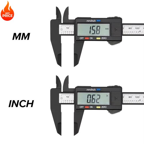 6'' LCD Digital Vernier Caliper Black Micrometer Measure Tool Gauge ...