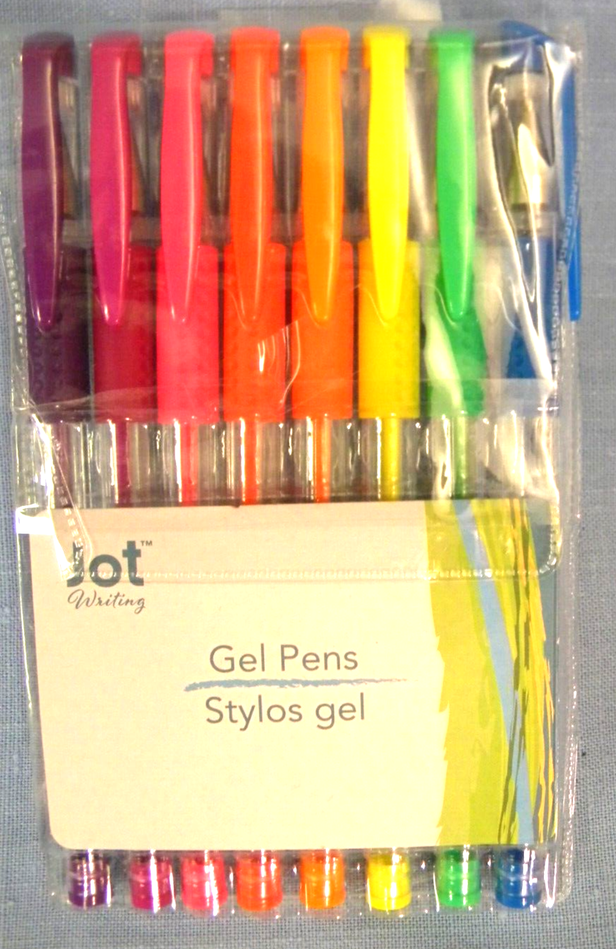 Bright Neon Color Gel Ink Pens Pack of 8 Different Color Gel Ink Pens ...