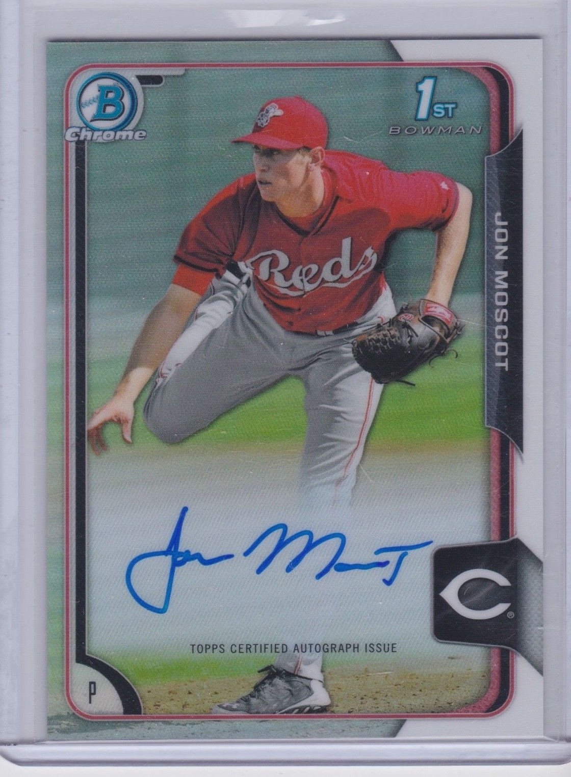 2015 BOWMAN CHROME JON MOSCOT ROOKIE AUTO REFRACTOR#499 BCA-JMO REDS | eBay