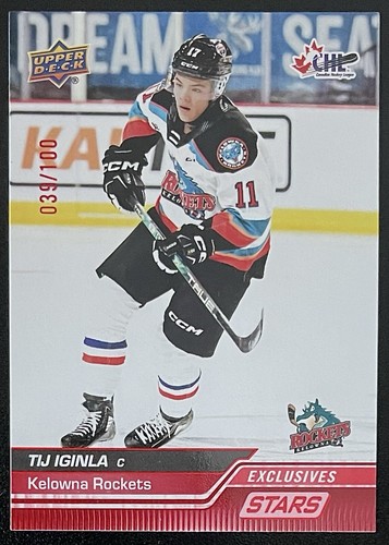 2023-24 Upper Deck CHL Stars Exclusives #303 Tij Iginla /100 Limited ...