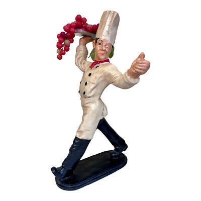 Vintage Winking Chef Waiter Figurine Kitchen Restaurant Decor French 18 ...