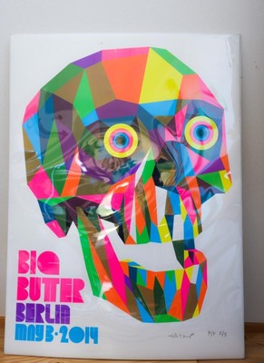 Tim Biskup Original Silkscreen Print "Big Butter Berlin Skull" Signed ...