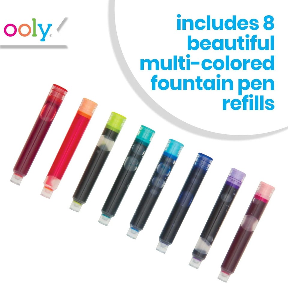 Ooly Color Write Colorful Fountain Pen Ink Refills, Set of Office ...