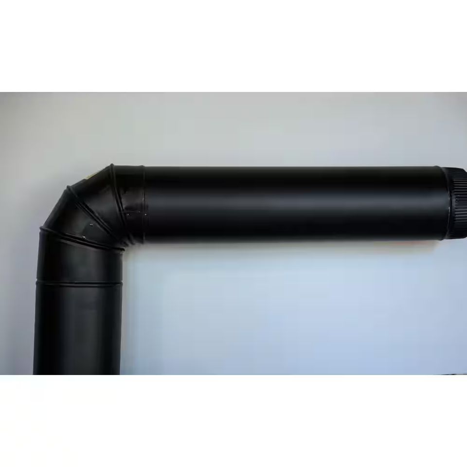 6 Inch Black Stove Pipe Snap-Lock Design Single Wall Steel 24-Gauge New ...