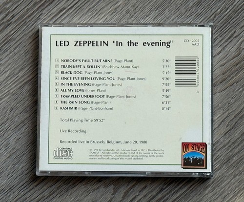 LED ZEPPELIN - CD - LIVE IN BELGIUM 1980 - IN THE EVENING MEGA RARE ...