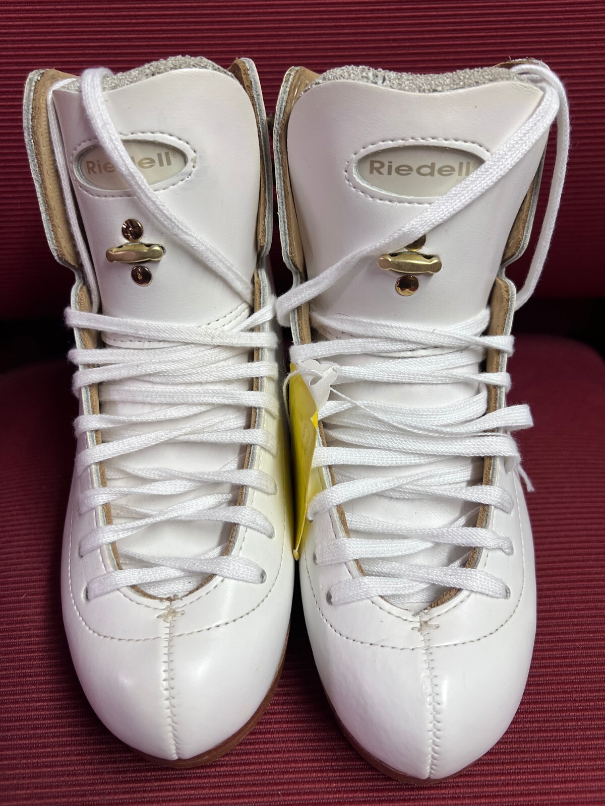Riedell model 75 Gold Star white figure ice skate boots only size 2 D/C ...