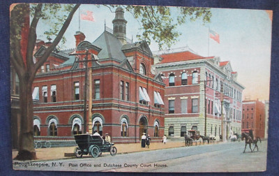 1909 Poughkeepsie New York Post Office Court House Postcard Straight ...