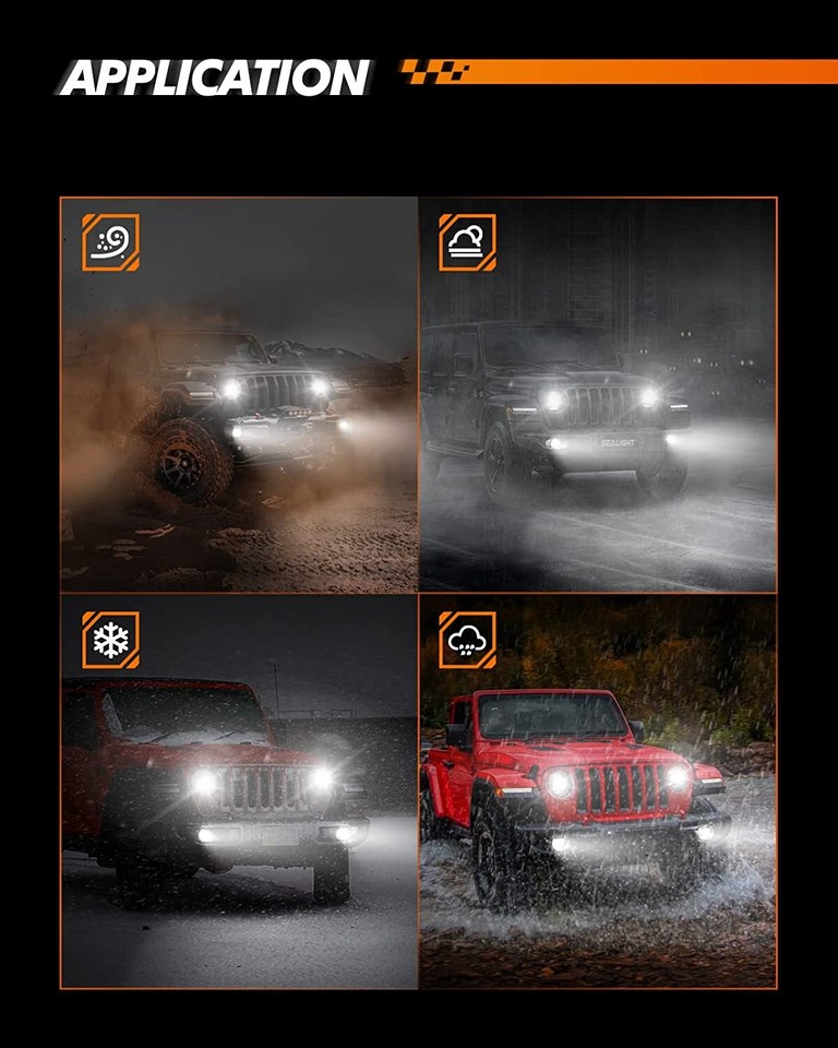 Pair 7" LED Upgrade Headlights Fit Land Rover Defender Td5 Puma TDCI 90 ...