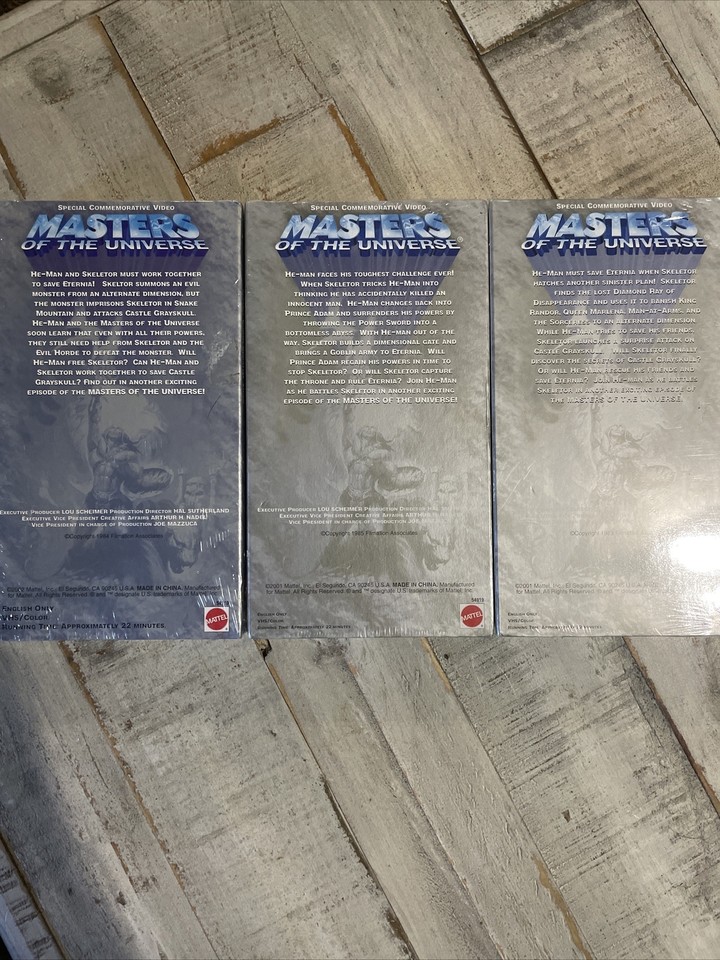 Mattel Lot Of 3 Masters Of The Universe He Man Skeletor New Sealed VHS ...