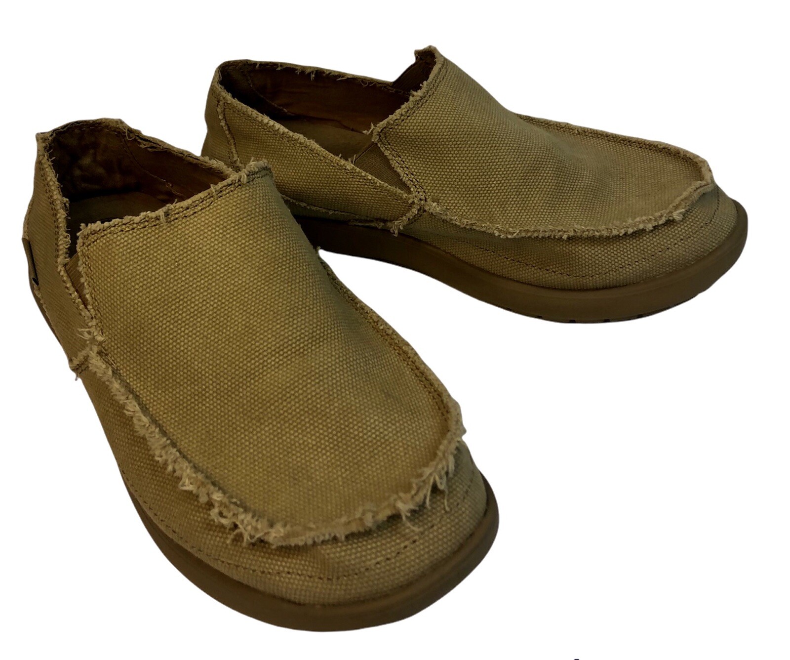 Crocs Mens Santa Cruz Slip-on Shoes Tan Canvas Fabri… - Gem