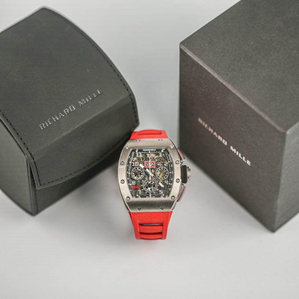 Richard Mille RM011 Felipe Massa Chronograph Titanium Red Strap Watch ...