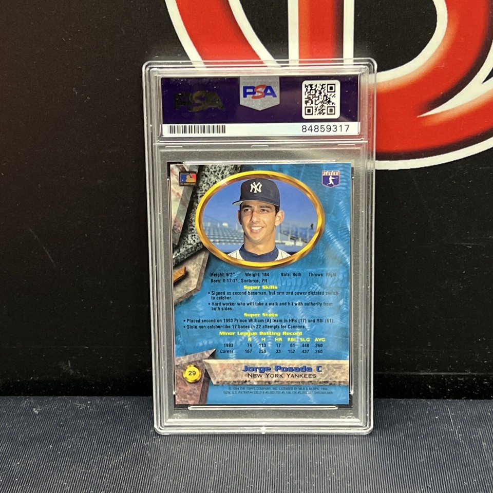 1994 Topps Bowman's Best #29 JORGE POSADA Autographed Rookie Card PSA ...