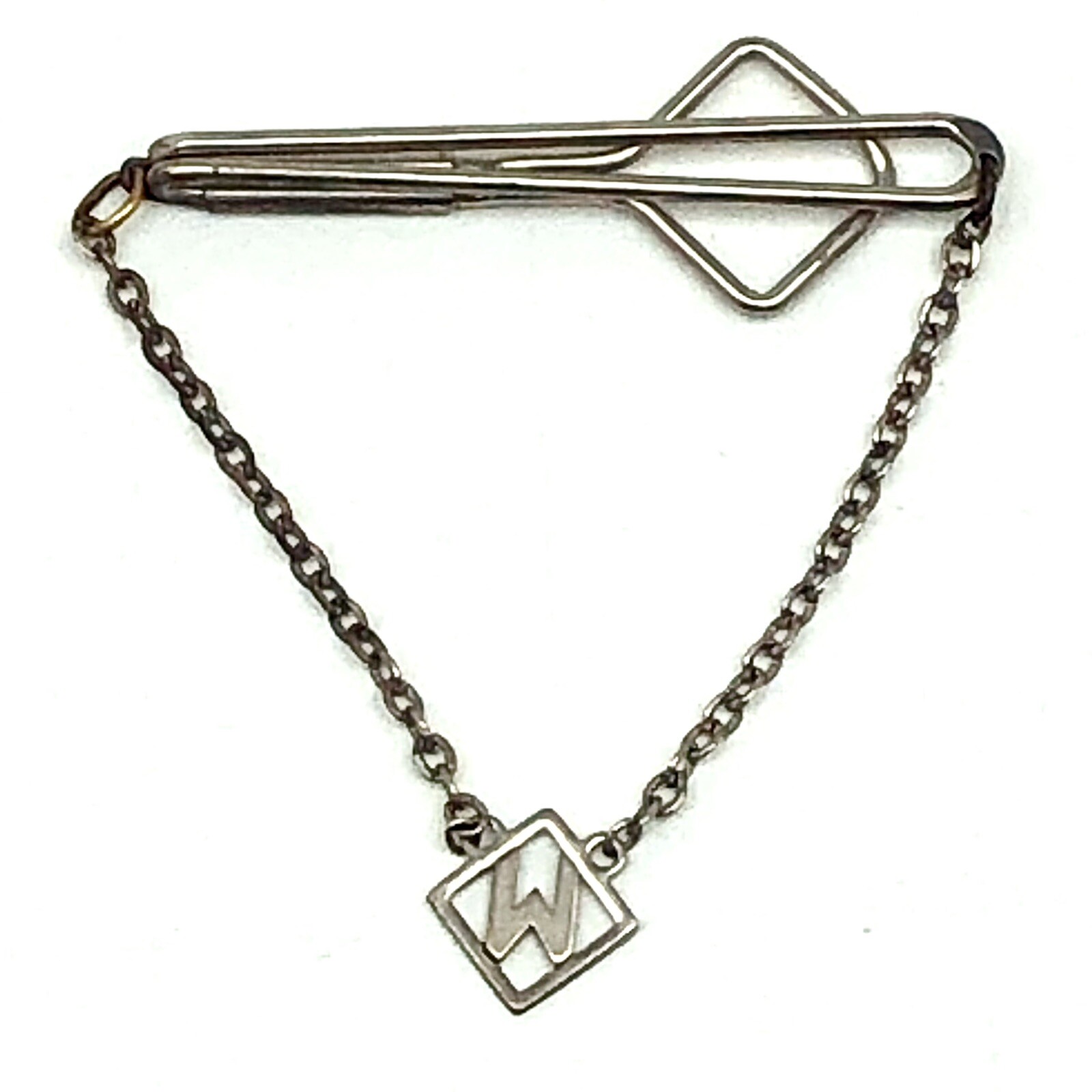 Swank Vintage Art Deco Tie Clip With Chain “W” Charm Swank Pat. No ...