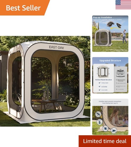 Pop-Up 6x6 FT Screen Tent – Ideal for Patios, Camping, and Backyard ...