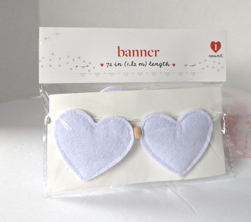 Target Bullseye Playground Valentines Heart Garland White Felt W/ Wood ...
