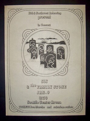 Sly And The Family Stone Stand! Era Seattle Center 1970 Poster Type ...