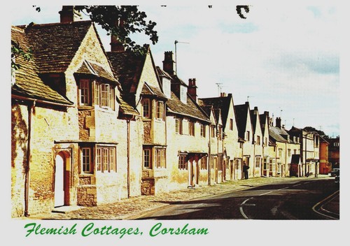 ENGLAND POSTCARD Corsham Flemish Cottages Chippenham Wiltshire UK ...